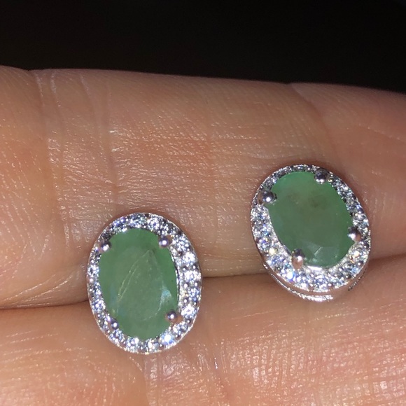 Artist created, stamped 925 | Jewelry | Elegant Genuine Emerald Set ...